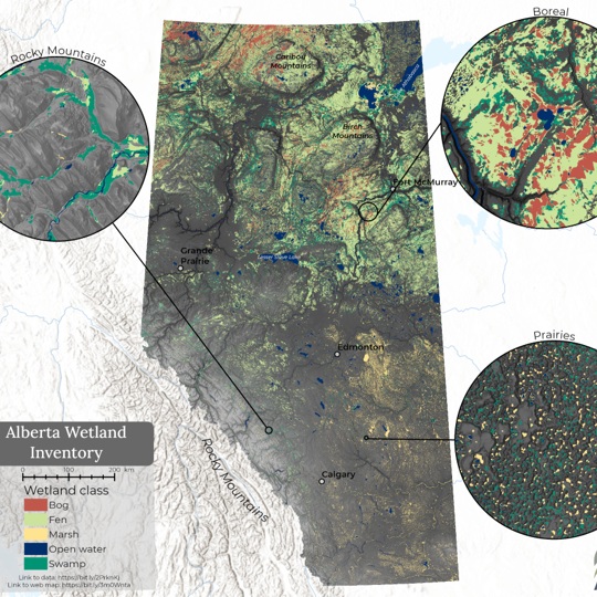 Distribution of Wetlands in Alberta